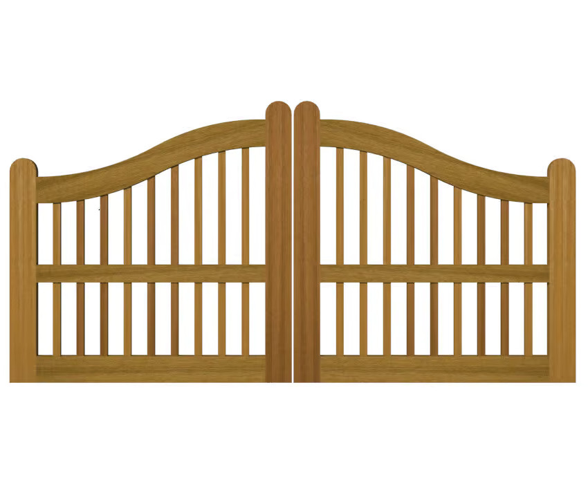 Hardwood Open Panelled Driveway Gates | Gates and Fences UK